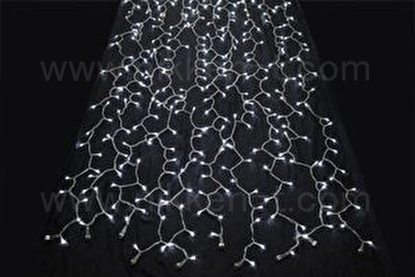 LEDイルミネーション、カーテンライト、縦横連結可能、常点、縦方向連結セット、プロ仕様(V4)、250球、ホワイト